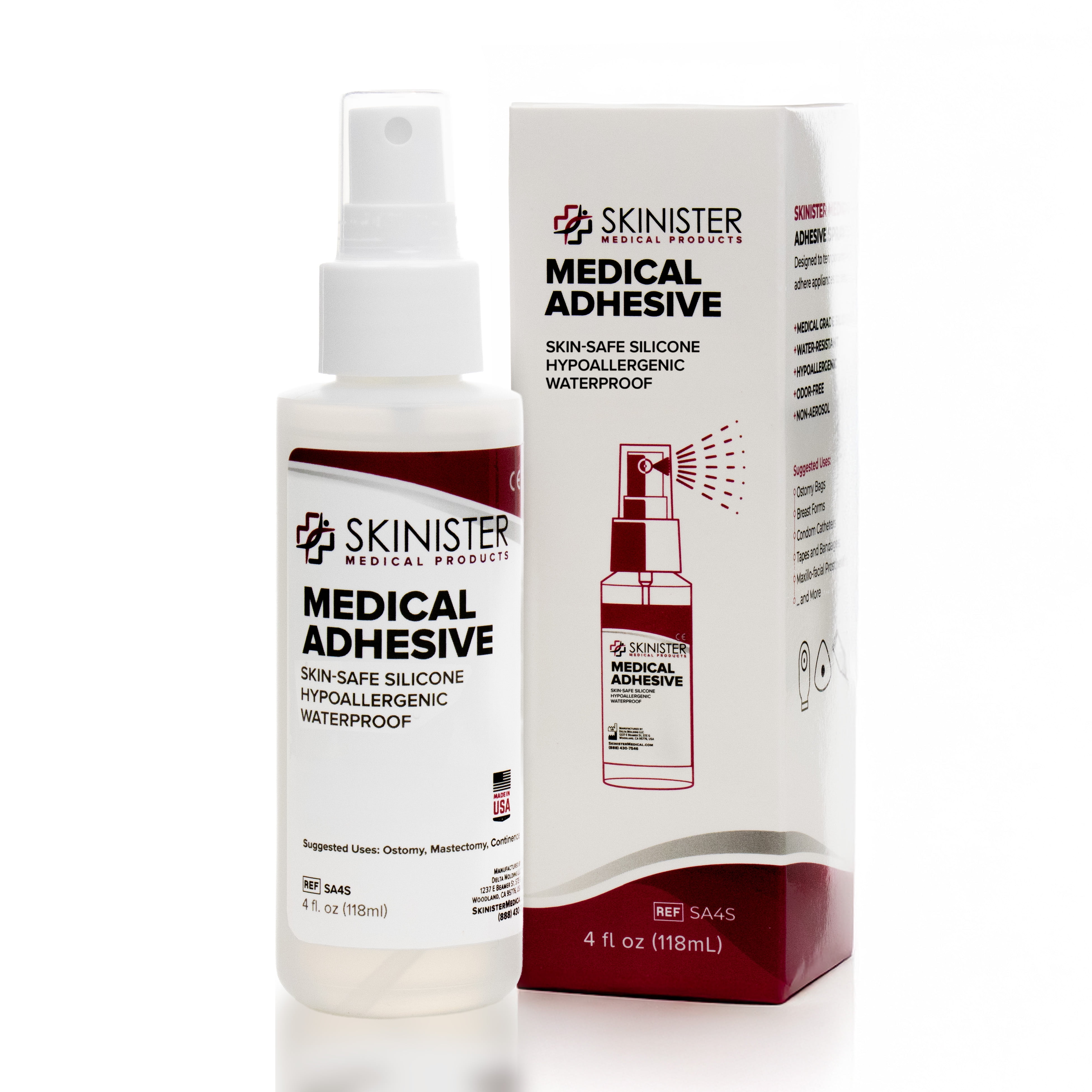 Skinister Medical Adhesive Spray | Silicone Skin Glue for Ostomy Bags ...