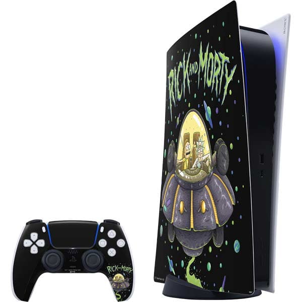 Skinit Adult Swim Rick and Morty Spaceship PS5 Digital Edition Bundle ...