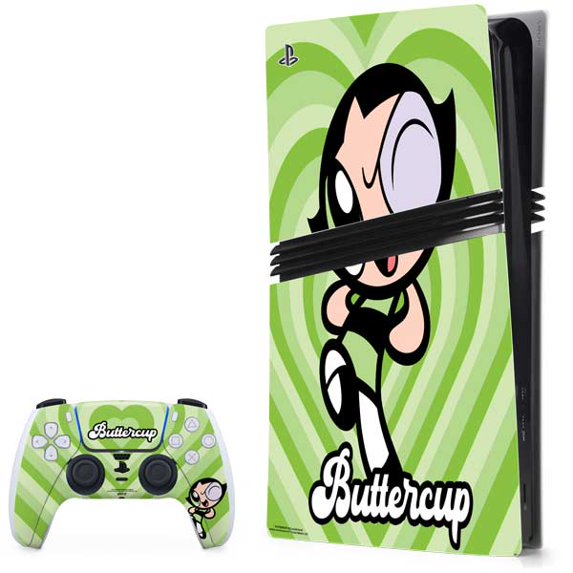 Skinit Cartoon Network Powerpuff Girls Buttercup Green Hearts PS5 Pro ...