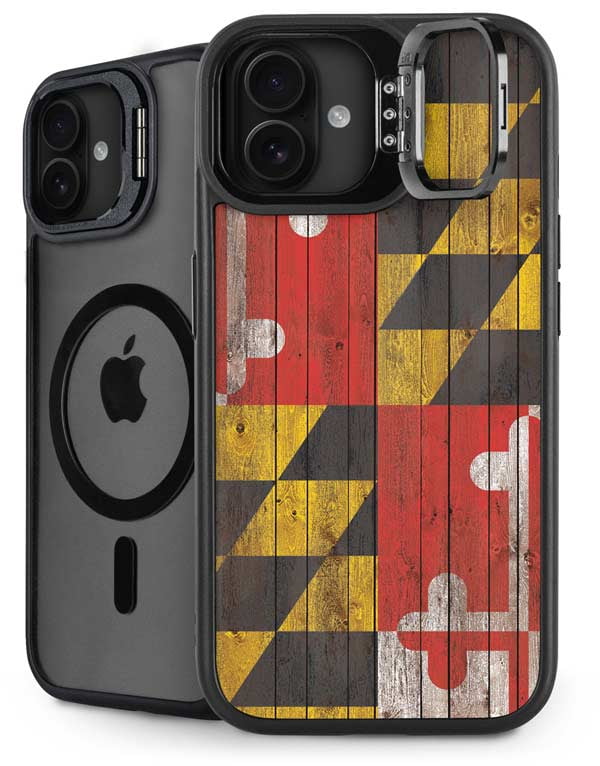 Skinit Maryland Flag Dark Wood iPhone 16 Plus Kickstand Case - Walmart.com