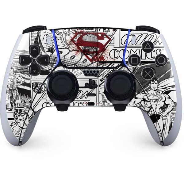 Skinit DC Comics Superman Comic Pattern Logo in Red PS5 DualSense Edge ...