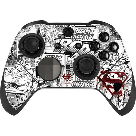 Skinit DC Comics Superman Comic Pattern Logo in Red Xbox Elite Wireless ...