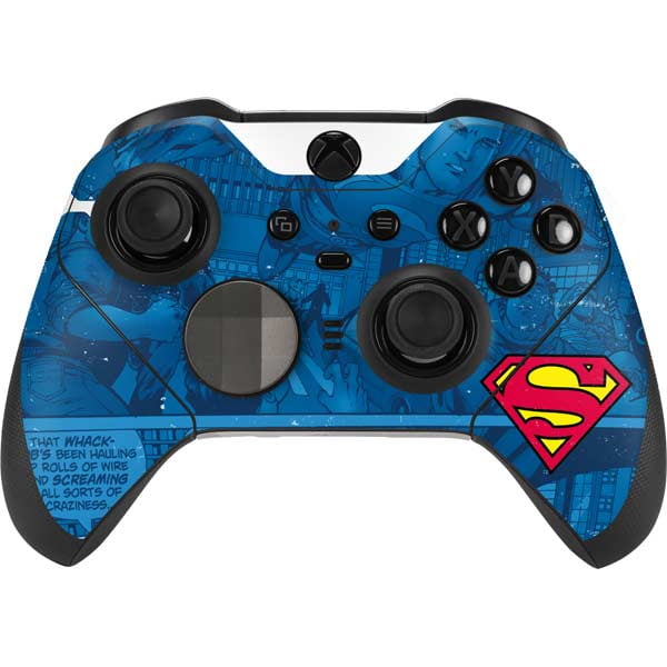 Skinit DC Comics Superman Logo Background Pattern Xbox Elite Wireless ...