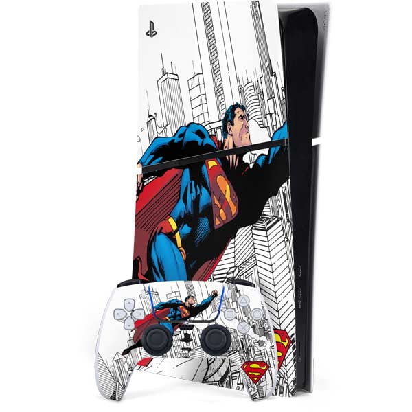 Skinit DC Comics Superman Super Speed Flying Over City PS5 Slim Digital ...