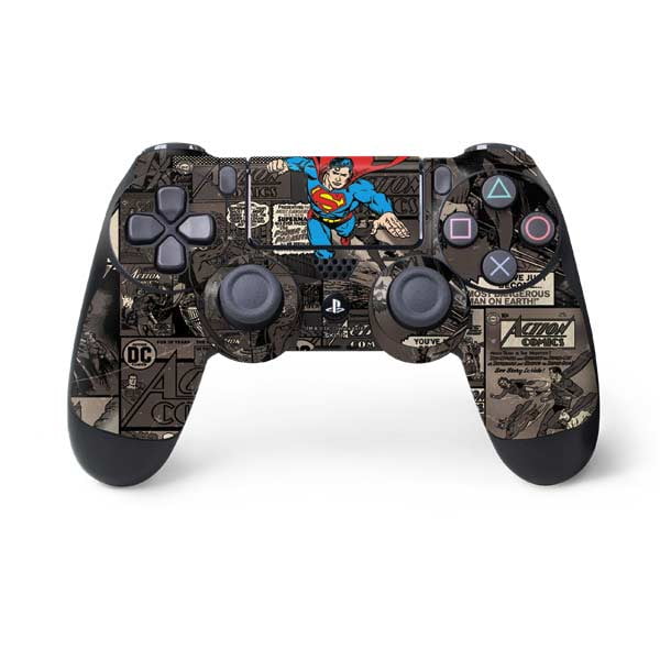 Skinit DC Comics Superman Vintage Action pose pattern PS4 Controller ...