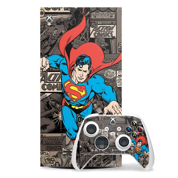 Skinit DC Comics Superman Vintage Action pose pattern XBox Series X ...
