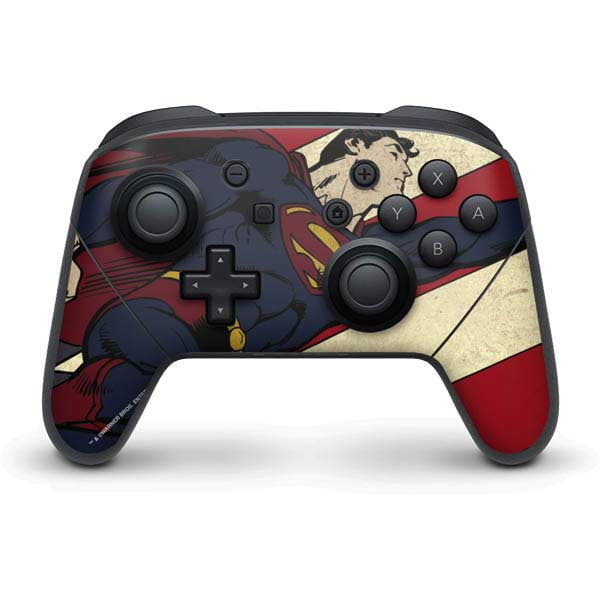 Skinit DC Comics Superman Vintage Pose American Flag Nintendo Switch ...