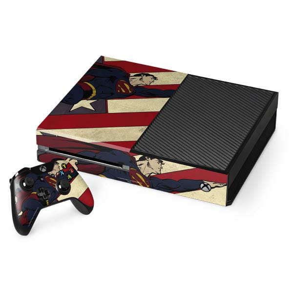 Skinit DC Comics Superman Vintage Pose American Flag Xbox One Console ...