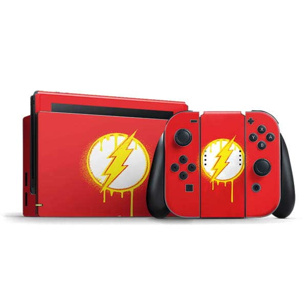 Skinit DC Comics The Flash Emblem Drip Nintendo Switch Bundle Skin ...