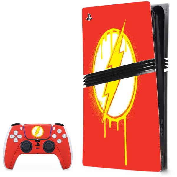 Skinit DC Comics The Flash Emblem Drip PS5 Pro Bundle Skin - Walmart.com
