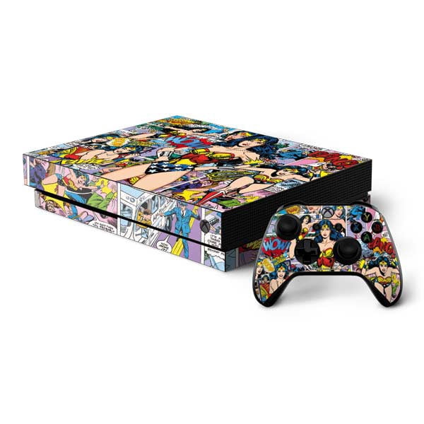 Skinit DC Comics Wonder Woman Comic Blast Xbox One X Bundle Skin ...