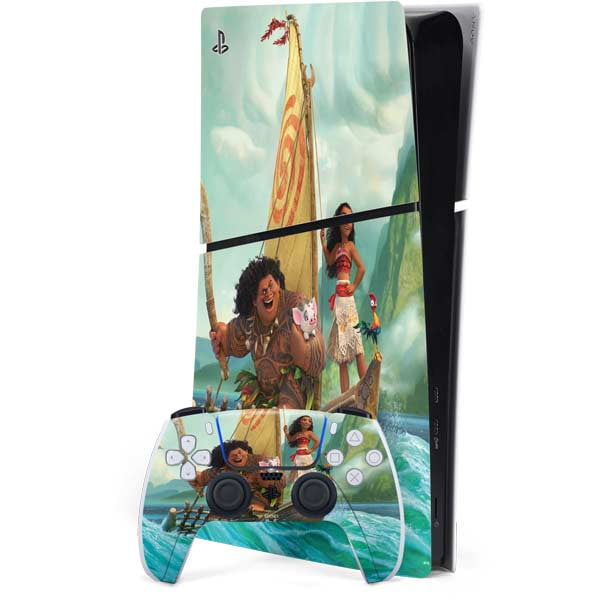 Skinit Disney Princess Moana and Maui Set Sail PS5 Slim Digital Edition ...