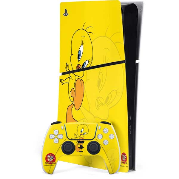 Skinit Looney Tunes Tweety Bird Double PS5 Slim Digital Edition Bundle ...