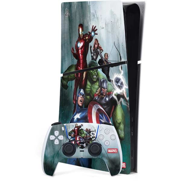Skinit Marvel Avengers Assemble PS5 Slim Digital Edition Bundle Skin ...