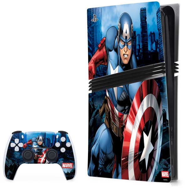 Skinit Marvel Captain America Portrait PS5 Pro Bundle Skin - Walmart.com