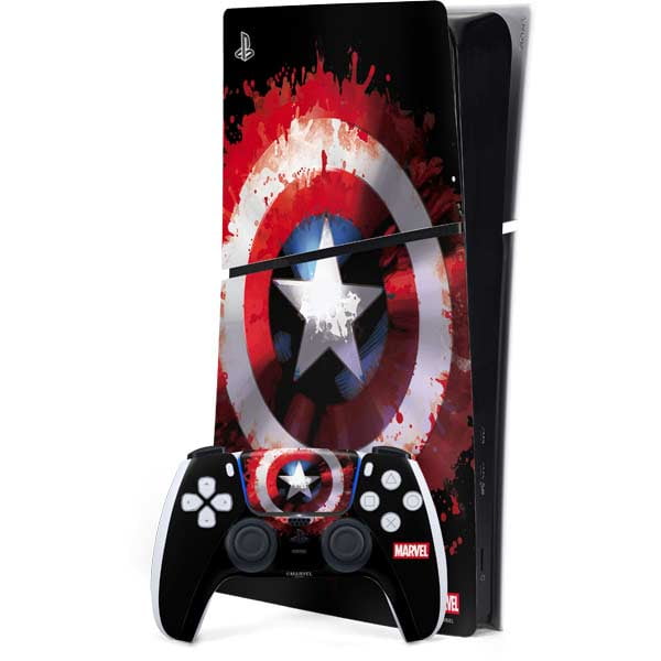 Skinit Marvel Captain America Star Shield PS5 Slim Digital Edition ...