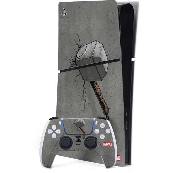 Skinit Marvel Thor Thors Hammer Mjolnir PS5 Slim Digital Edition Bundle ...