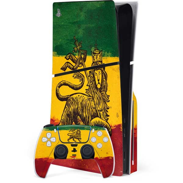 Skinit The Lion of Judah Rasta Flag PS5 Slim Disk Bundle Skin - Walmart.com