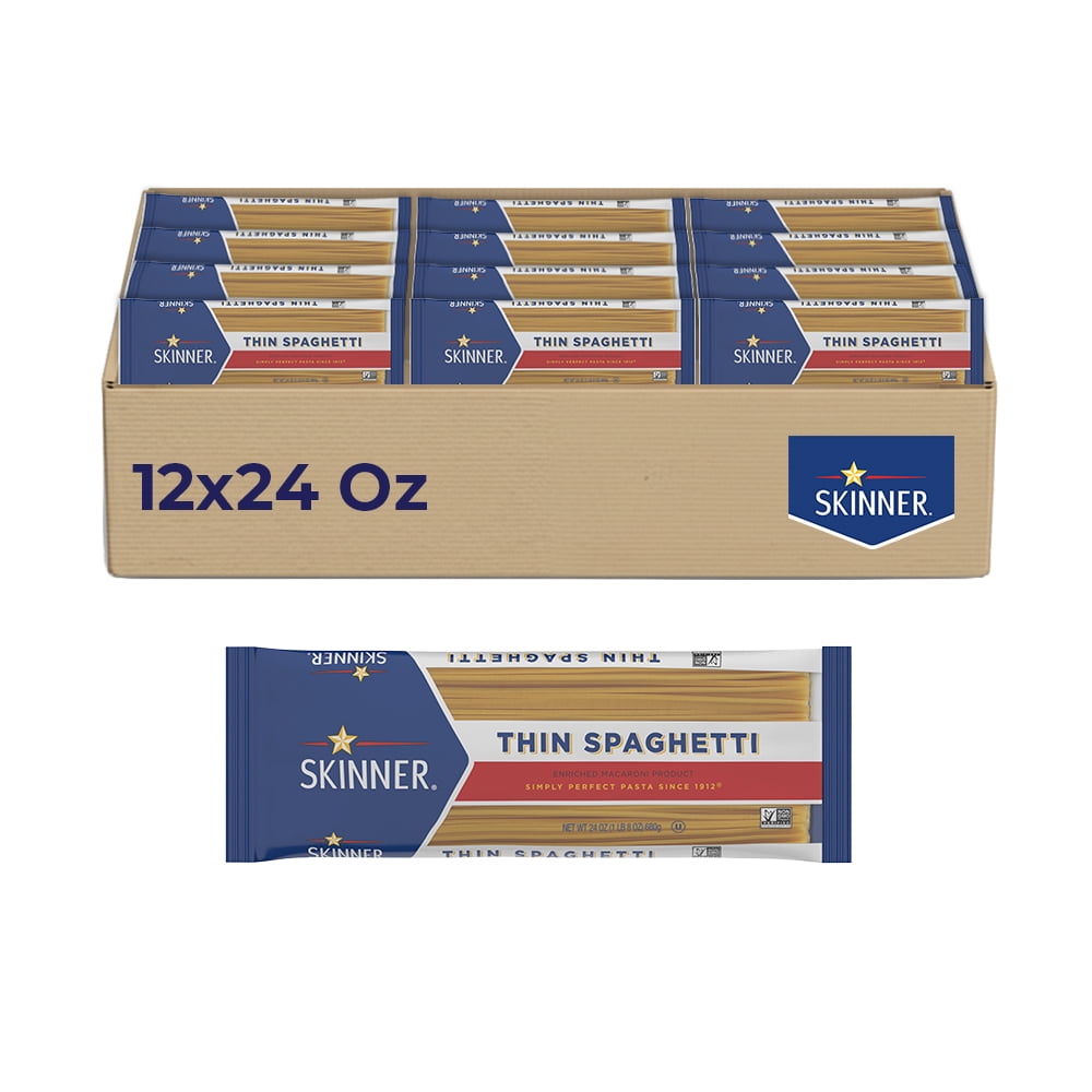 Skinner Spaghetti Thin, 12 Pack (24 oz Each) – Bulk Pantry Pasta for ...