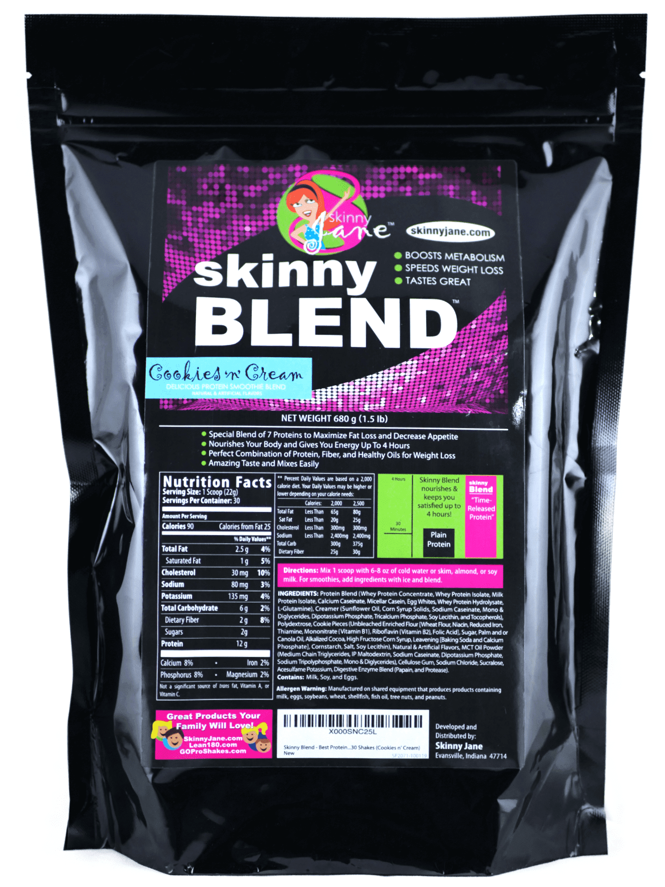 Skinny Blend - Weight Loss Protein Shake for Women, Low Carb Diet, Meal ...