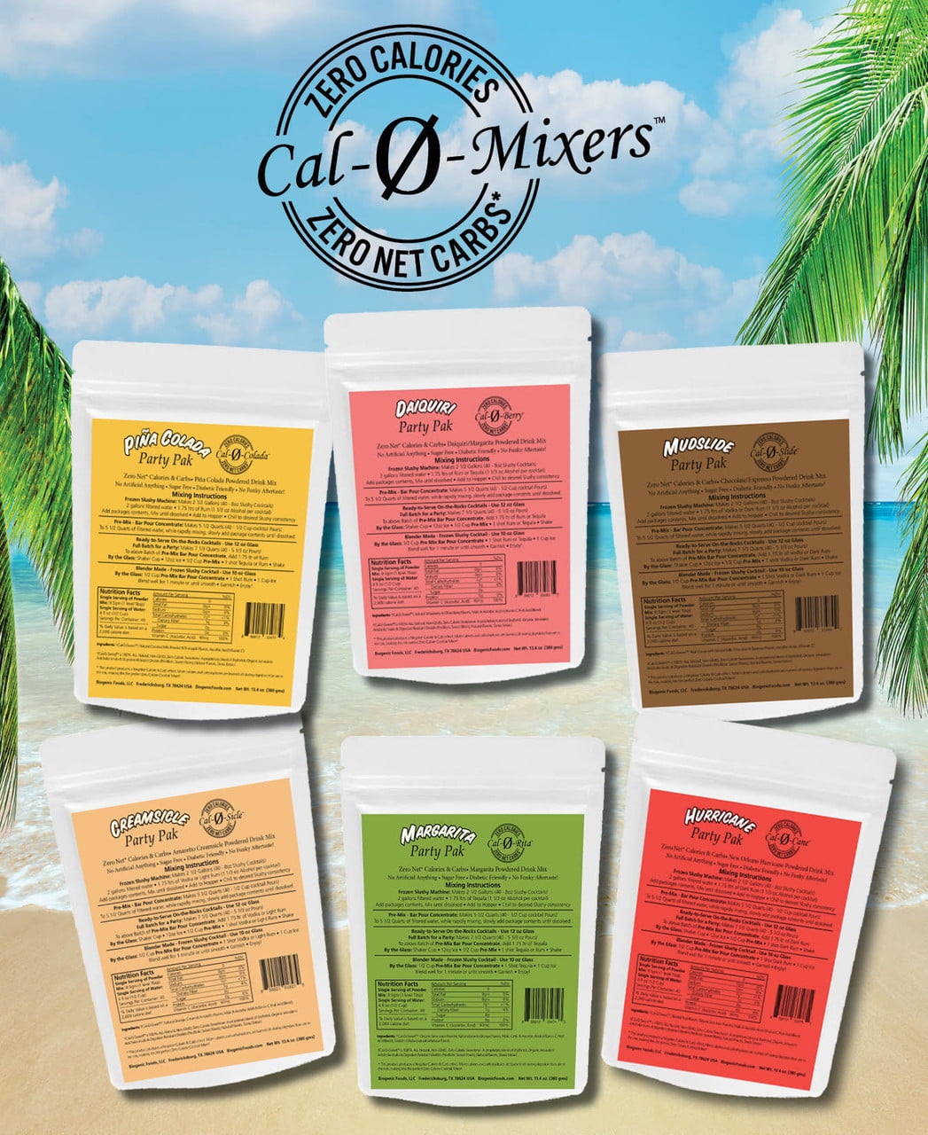 Skinny Cal-0-Mixers Zero Calorie & Carbs All Natural Cocktail Mix ...