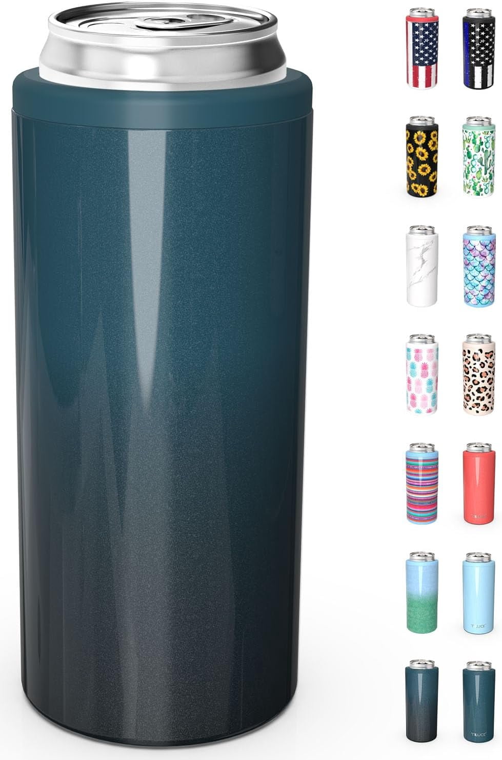 Skinny Can Cooler for Slim Beer & Hard Seltzer, Stainless Steel, Doucle ...