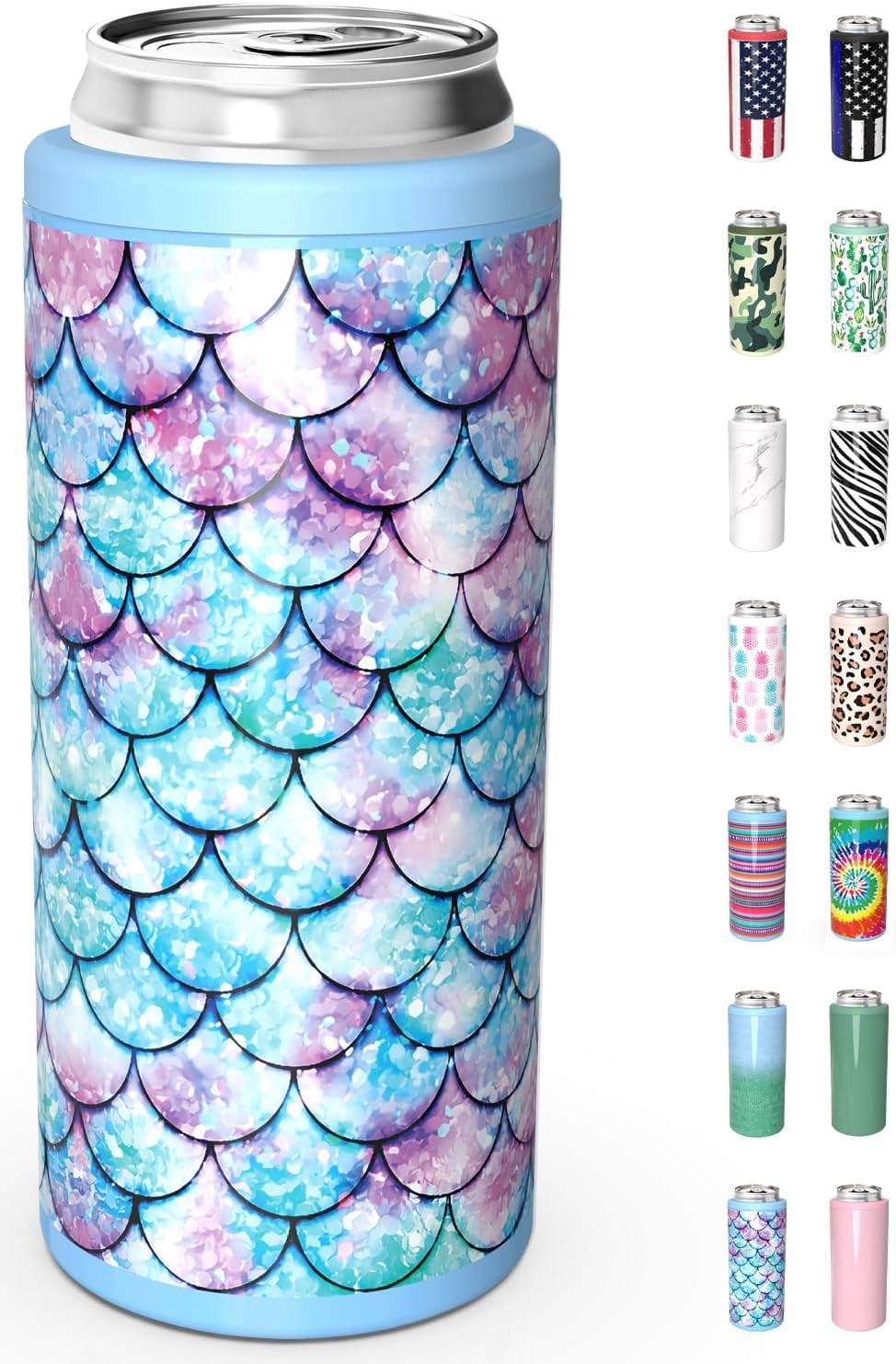 Skinny Can Cooler for Slim Beer & Hard Seltzer, Stainless Steel, Doucle ...