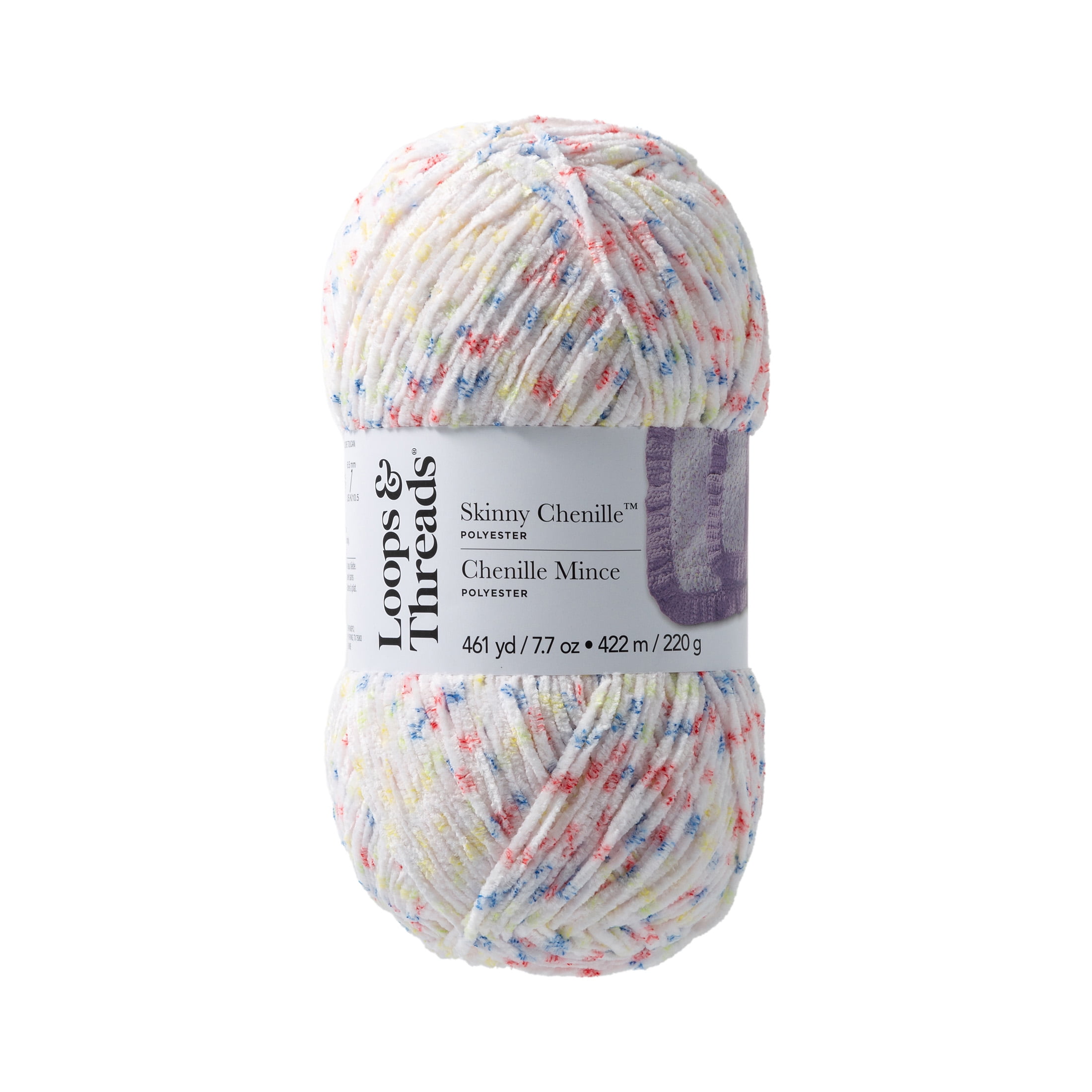 Skinny Chenille Multi Yarn by Loops & Threads - Yarn for Knitting ...