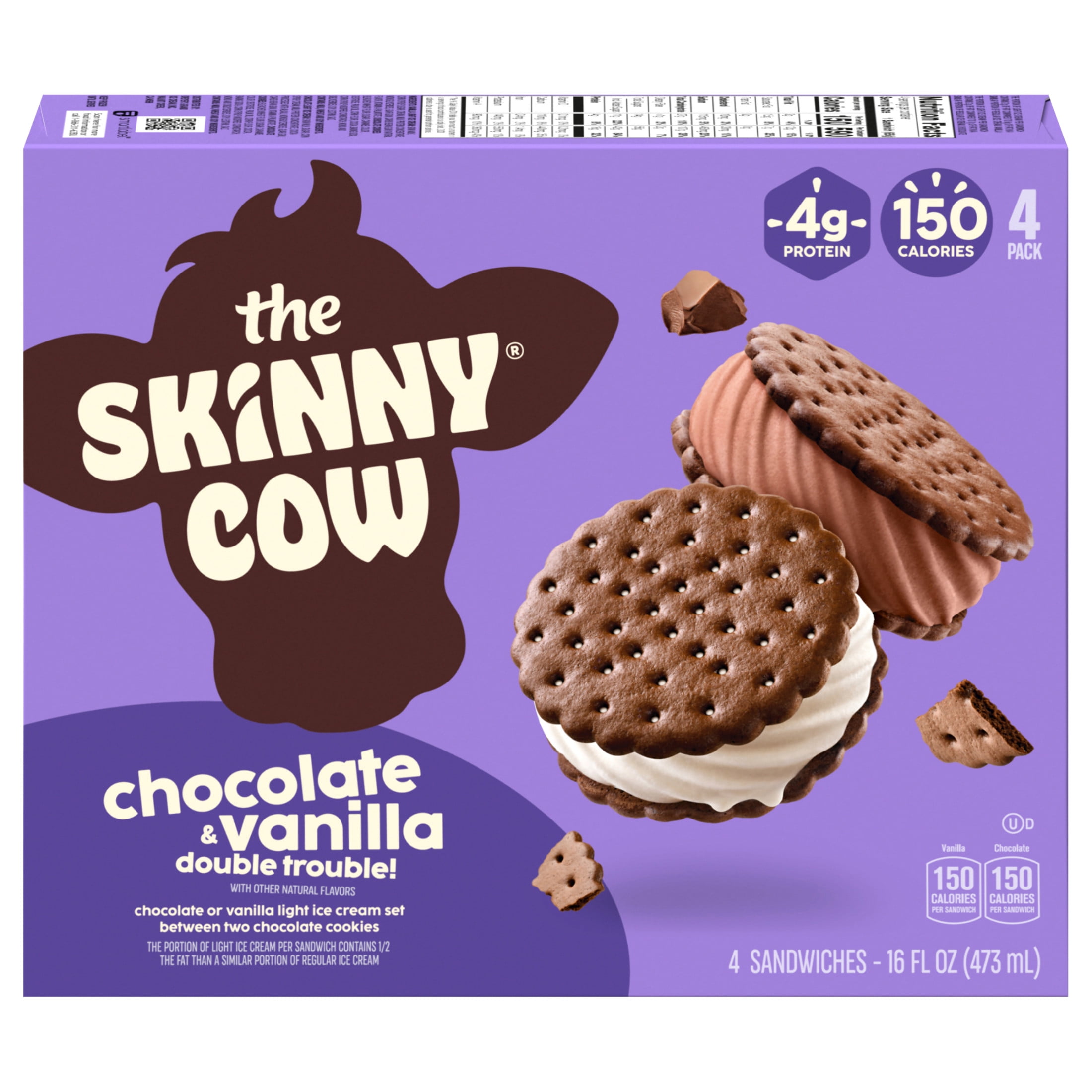 Skinny Cow Chocolate and Vanilla Double Trouble! Light Ice Cream ...