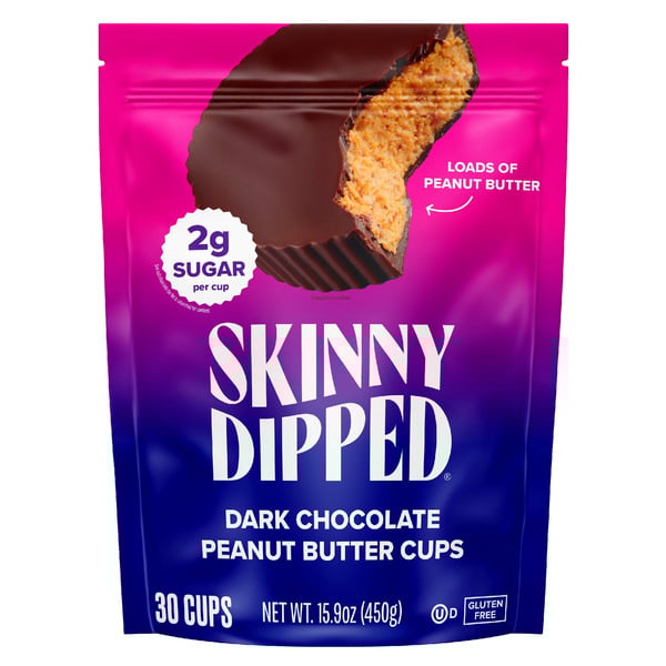 Skinny Dipped Cups, Dark Chocolate Peanut Butter, 30-count(pack of 2 ...