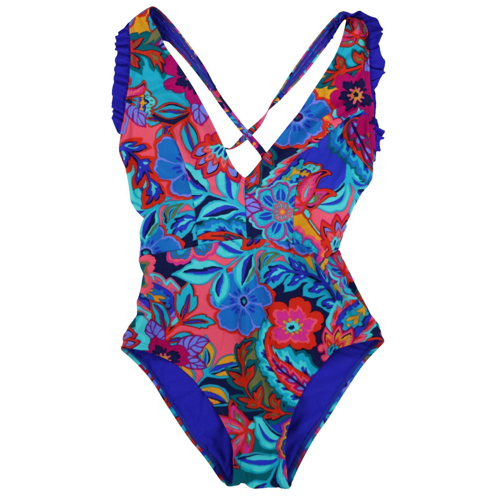 Skinny Dippers Womens One Piece Swim Suit Ruffle Multi M New - Walmart.com