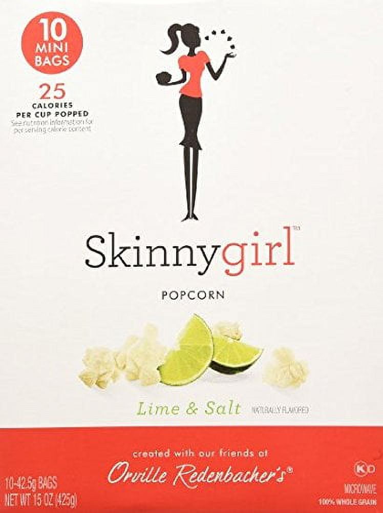 Skinny Girl Lime & Salt Popcorn 10 Mini Bags, 15oz - Walmart.com
