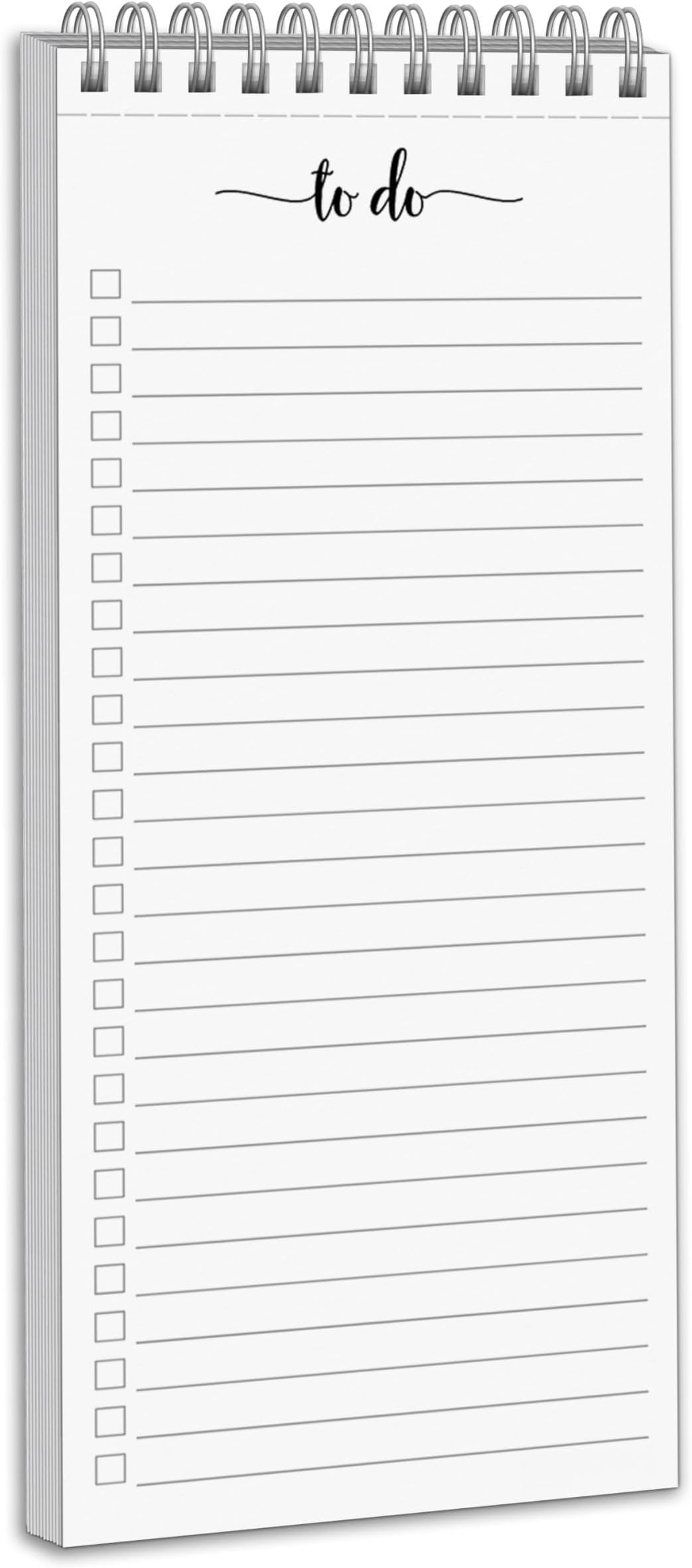 Skinny Notepad, 3.7x8.5 Spiral - , Undated Daily Checklist, Simple ...