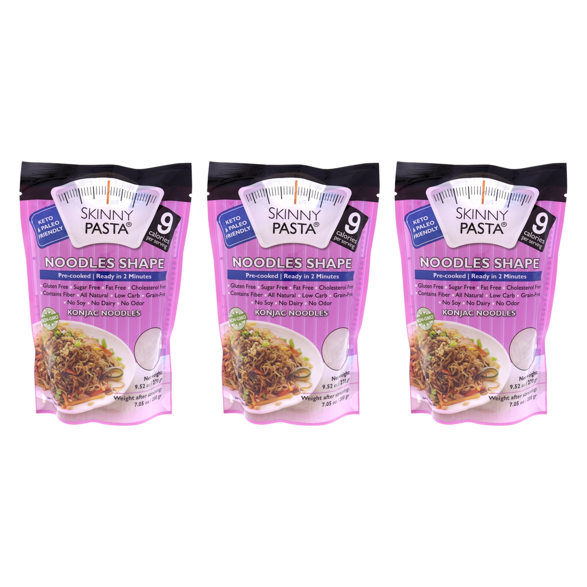 Skinny Pasta Noodles Shape Noodles - Pack of 3, 9.52 oz - Walmart.com