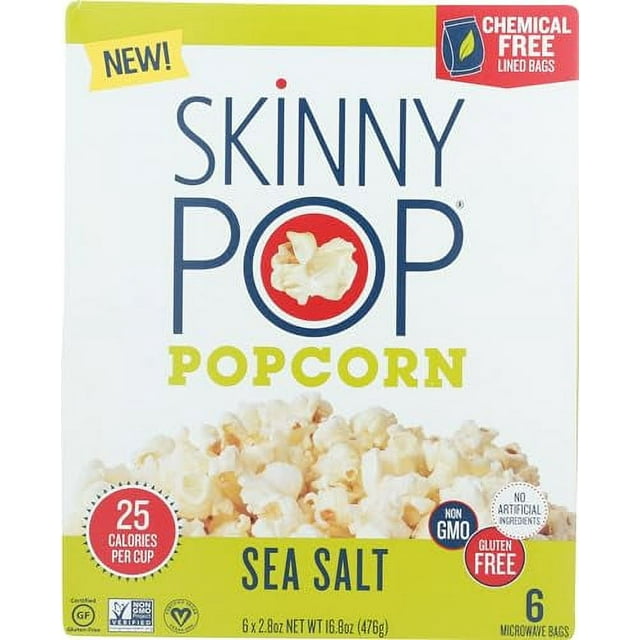 Skinny Pop Sea Salt Microwave Popcorn, 16.8 OZ - Walmart.com