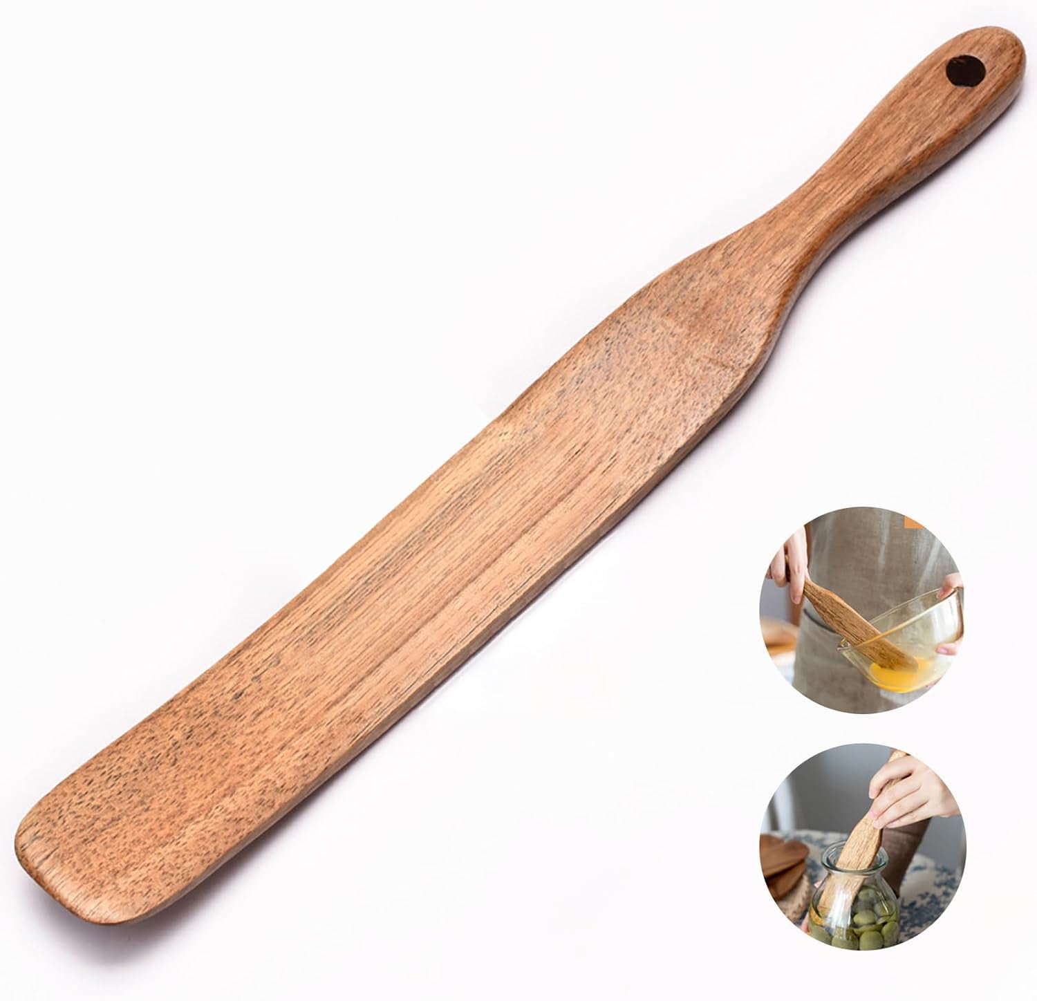 Skinny Spurtle,Wooden Sourdough Spatula,Sourdough Stirring Stick ...