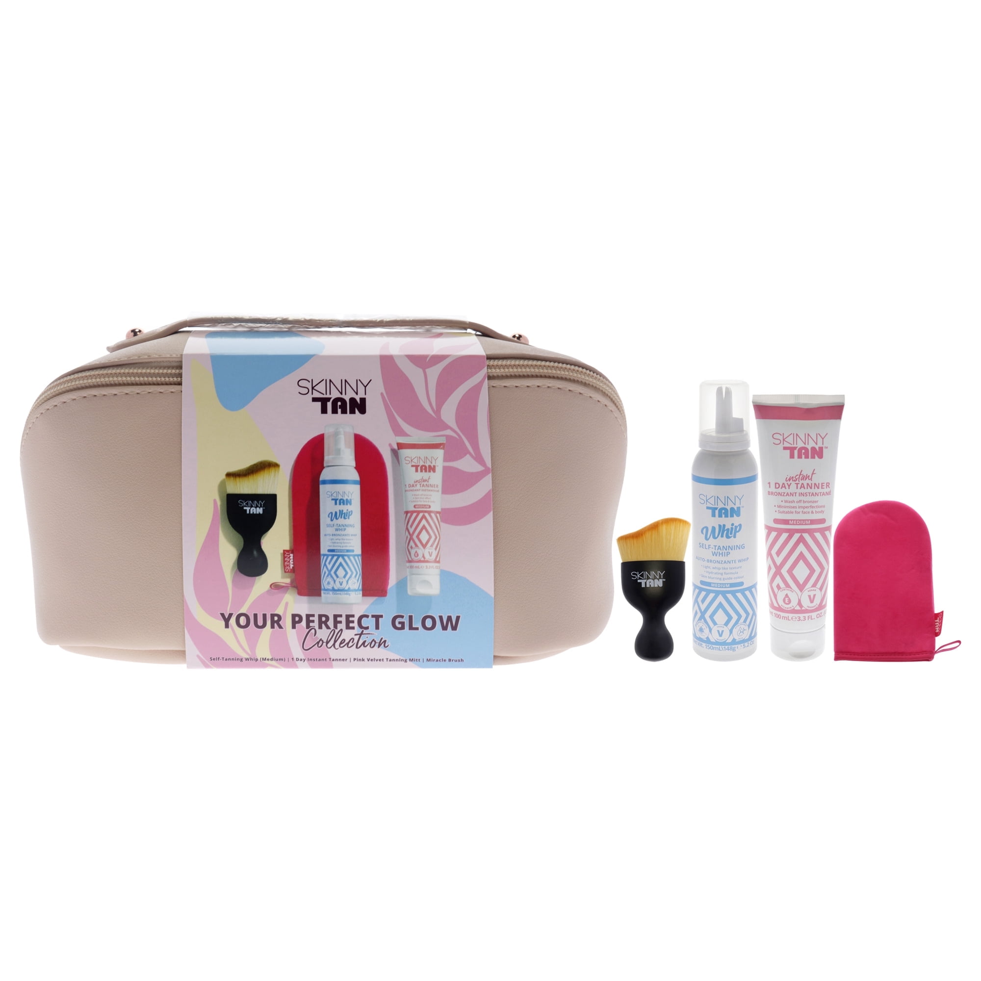 Skinny Tan Your Perfect Glow Collection Set, Self Tanner, 4 Pc Gift Set ...