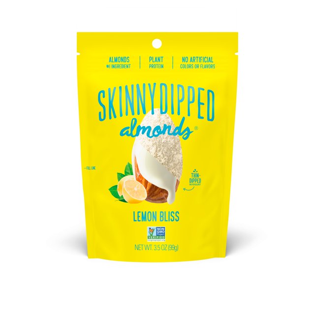 SkinnyDipped, Nut-filled Lemon Bliss Almonds, 3.5 oz - Walmart.com