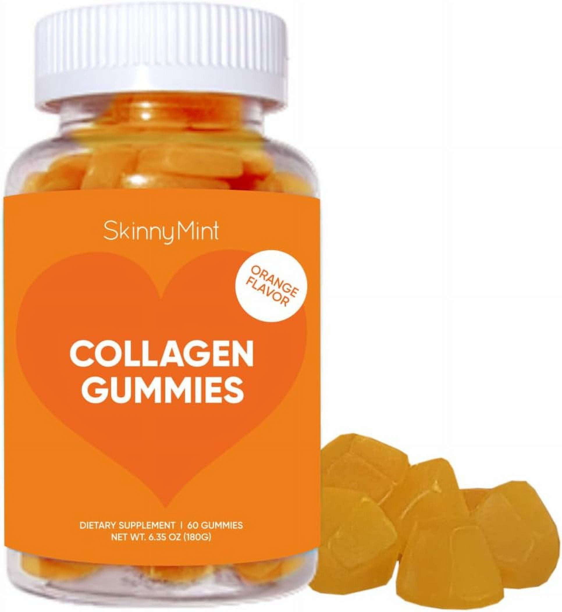 SkinnyMint Collagen Gummies Supplement for Healthy Skin, Nails & Hair ...