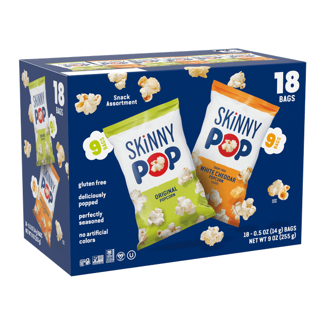 SkinnyPop Gluten-Free Original and White Cheddar Popcorn Variety Pack ...