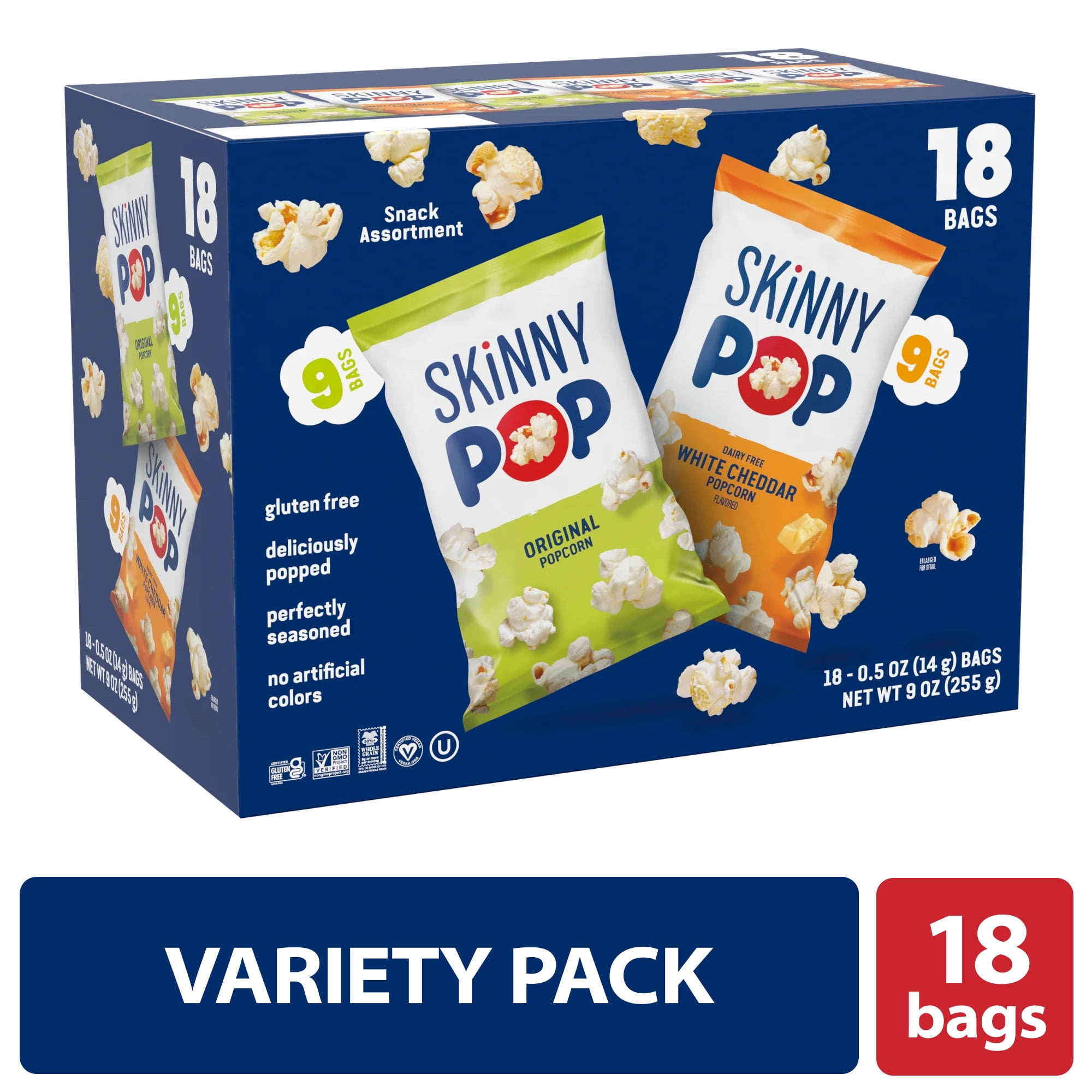 SkinnyPop Gluten-Free Popcorn Variety Pack with Original and White ...