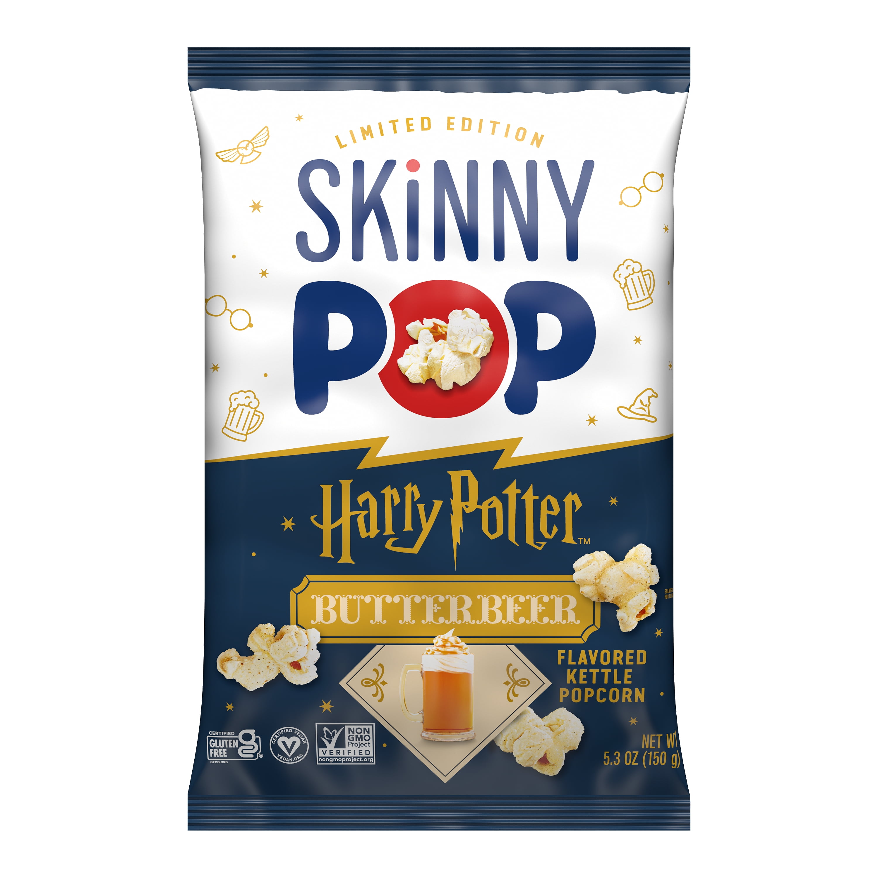 SkinnyPop Harry Potter Butterbeer Flavored Kettle Popcorn, 5.3oz Bag ...