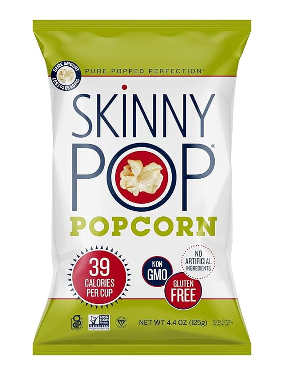 SkinnyPop Original Popcorn, 4.4oz Grocery Size Bags, Skinny Pop ...
