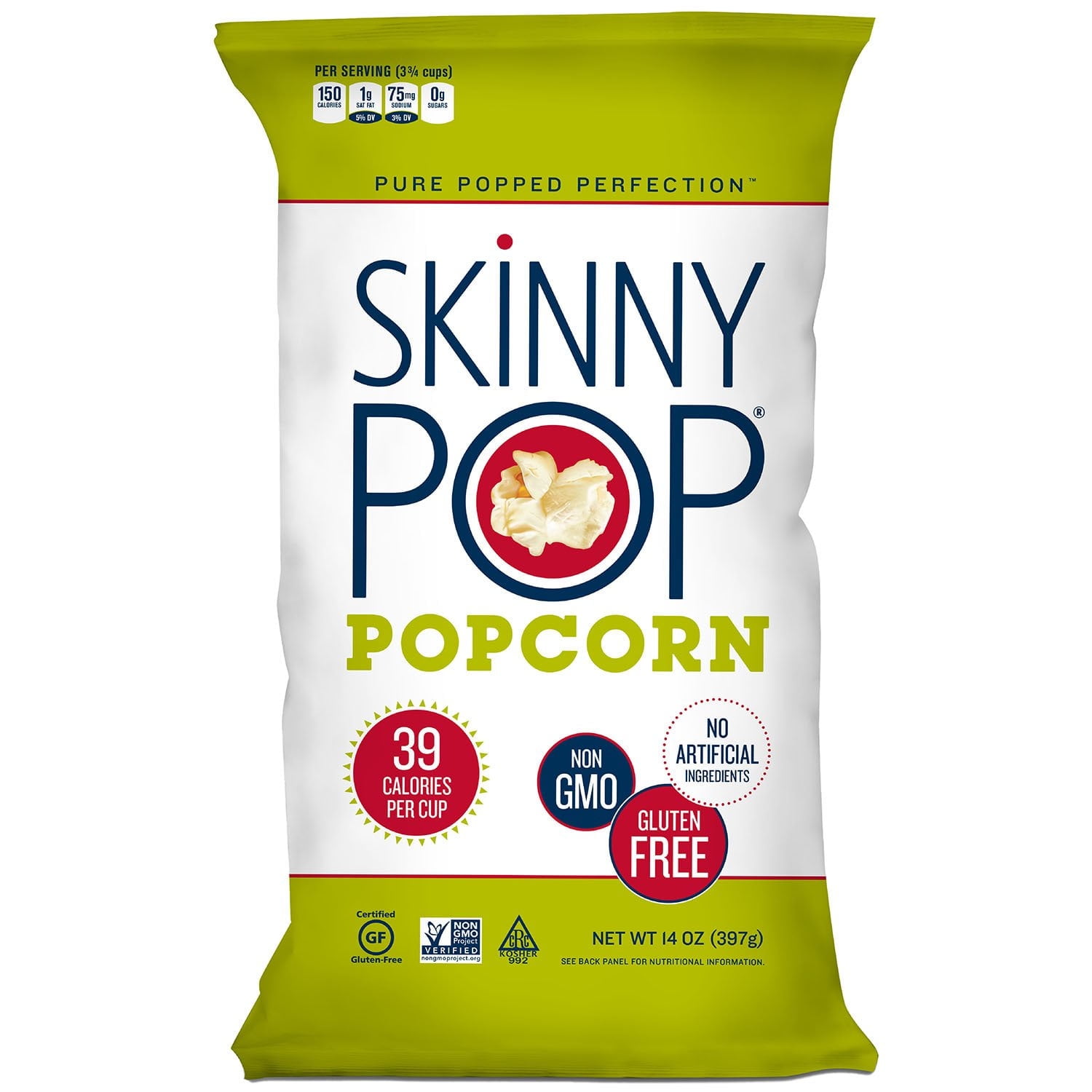 SkinnyPop, Original Popcorn, 14 Ounce Bag, Healthy Snack - Walmart.com