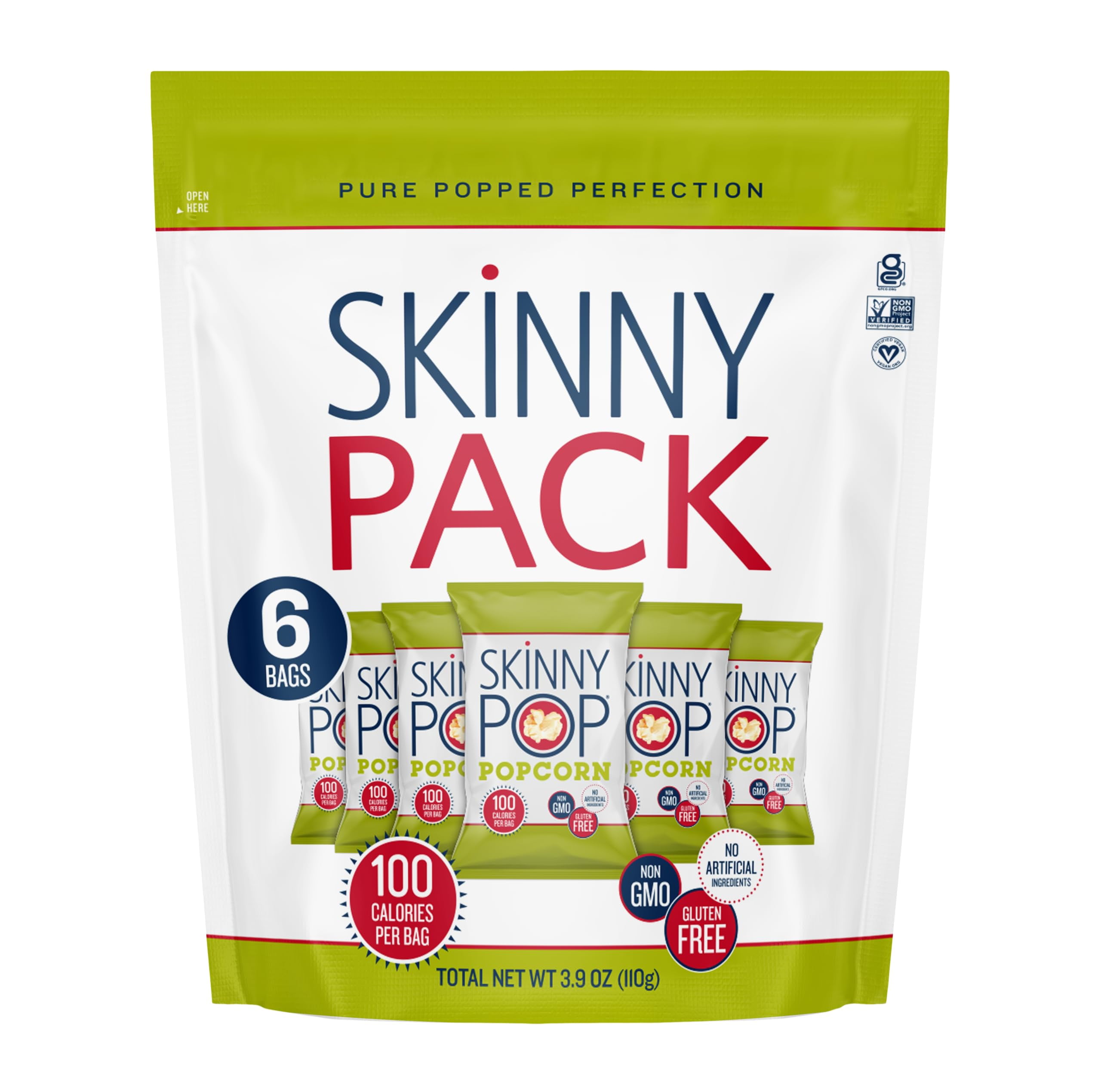 SkinnyPop Popcorn, Gluten Free, YPF5 Dairy Free, Non-GMO, Healthy ...