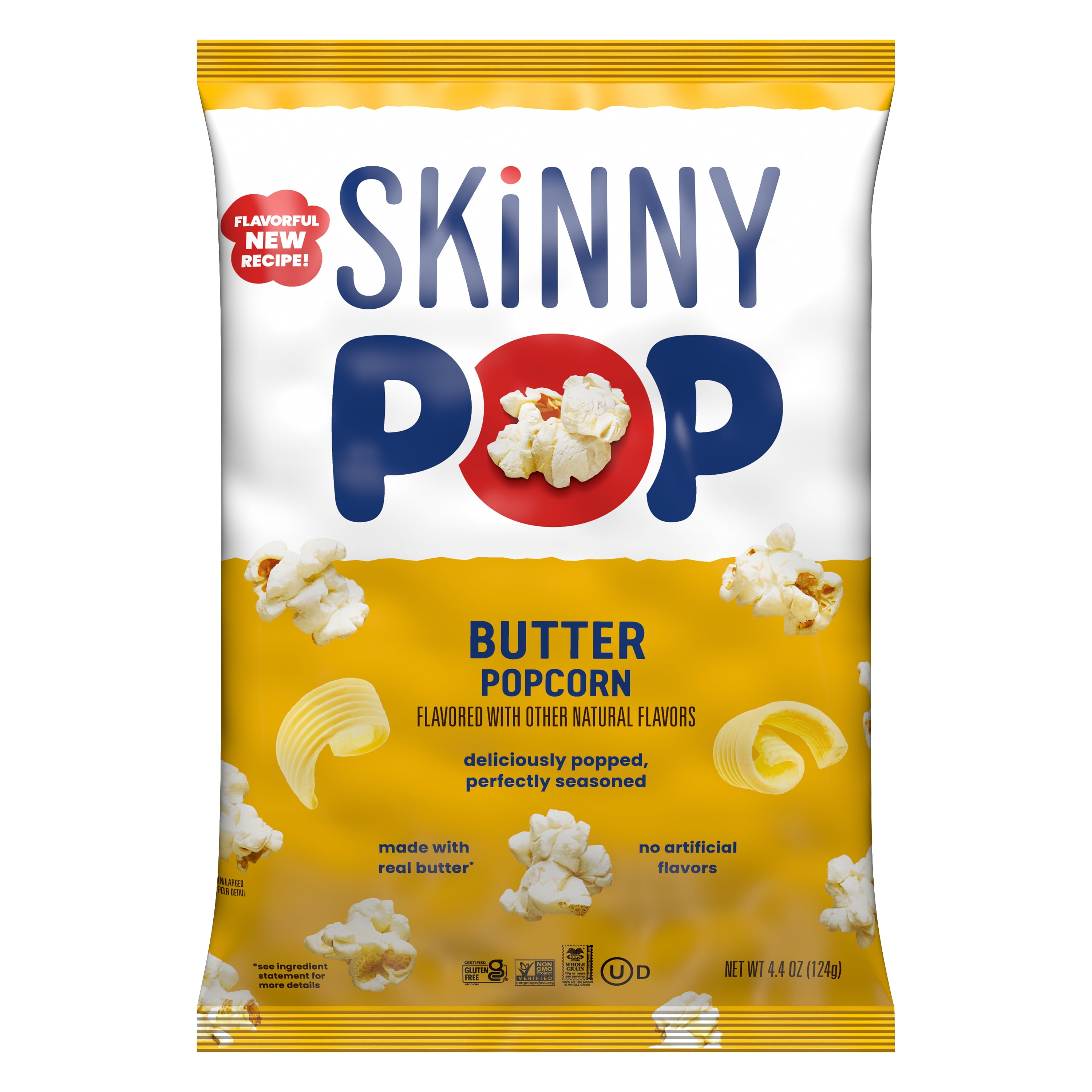 SkinnyPop Popcorn Real Butter, 43 Calories Per Cup, 4.4oz - Walmart.com