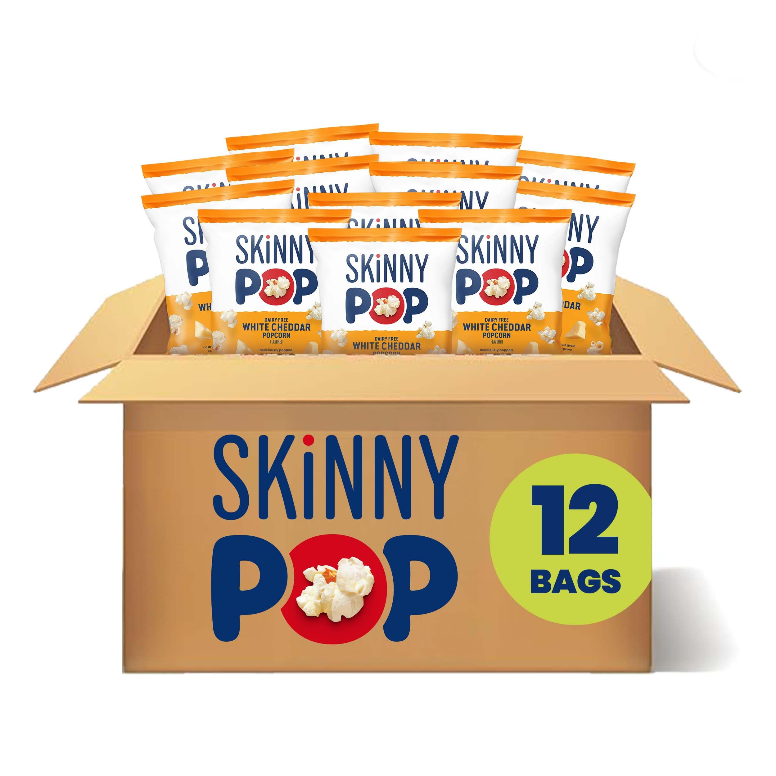 SkinnyPop Popcorn, White Cheddar, BCF26 Whole Grain, Dairy-Free Snack ...