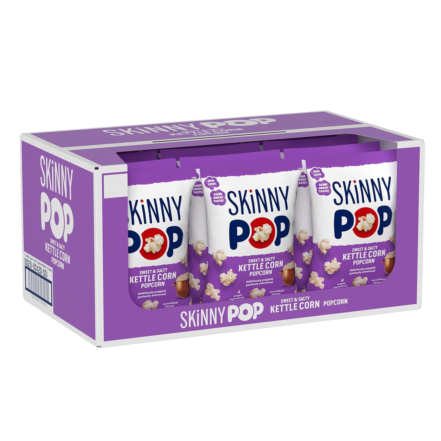 SkinnyPop Sweet & Salty Kettle Corn Popcorn, Gluten-Free Snack, 1.9 oz ...