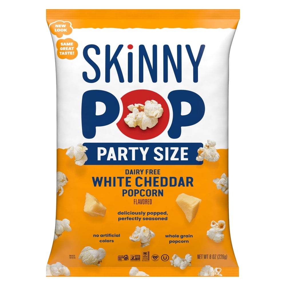 SkinnyPop White Cheddar Dairy Free Popcorn, 8 oz (Package May Vary ...