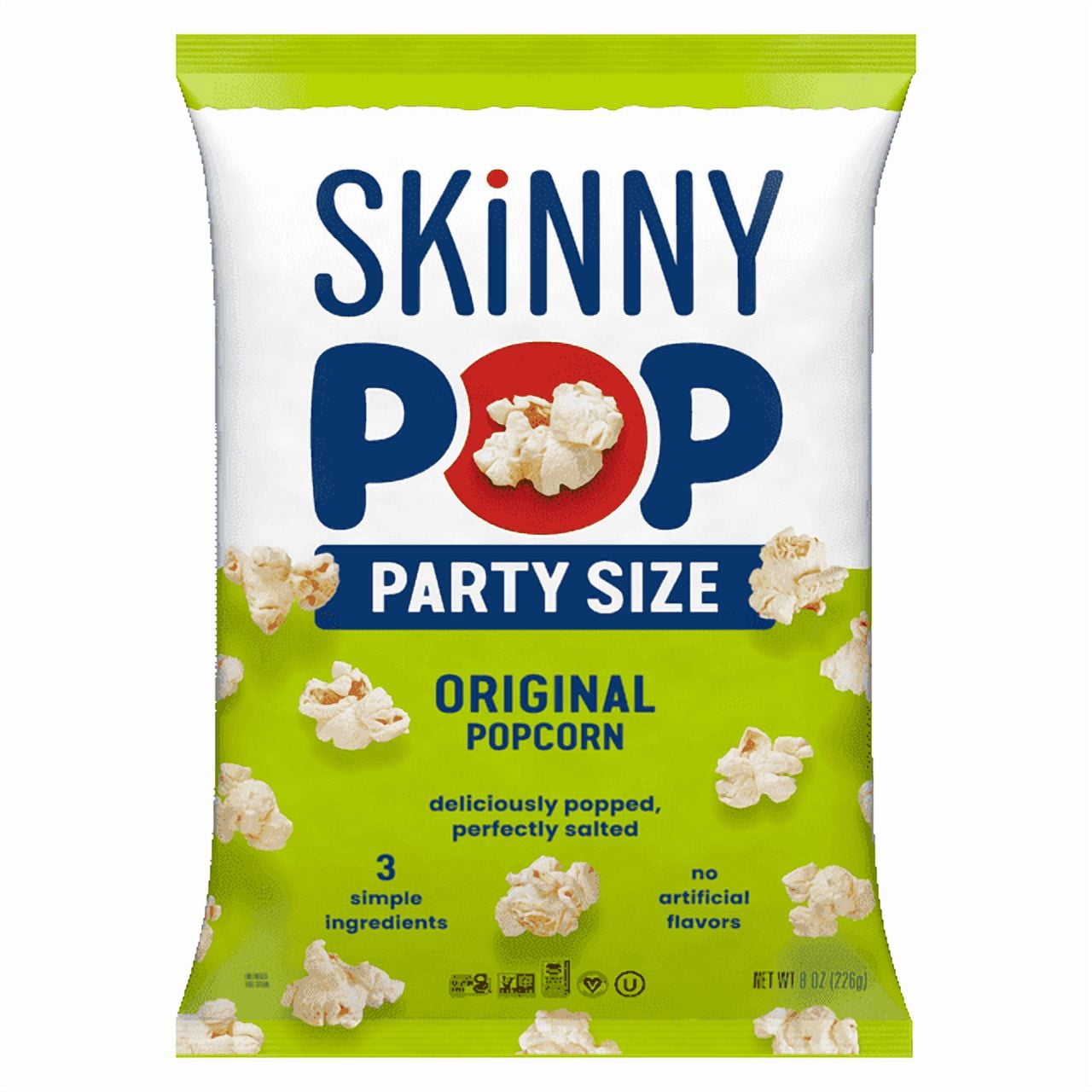 SkinnyPop Gluten Free Popcorn, 8.0 oz Family Size Bag, Healthy Popcorn ...